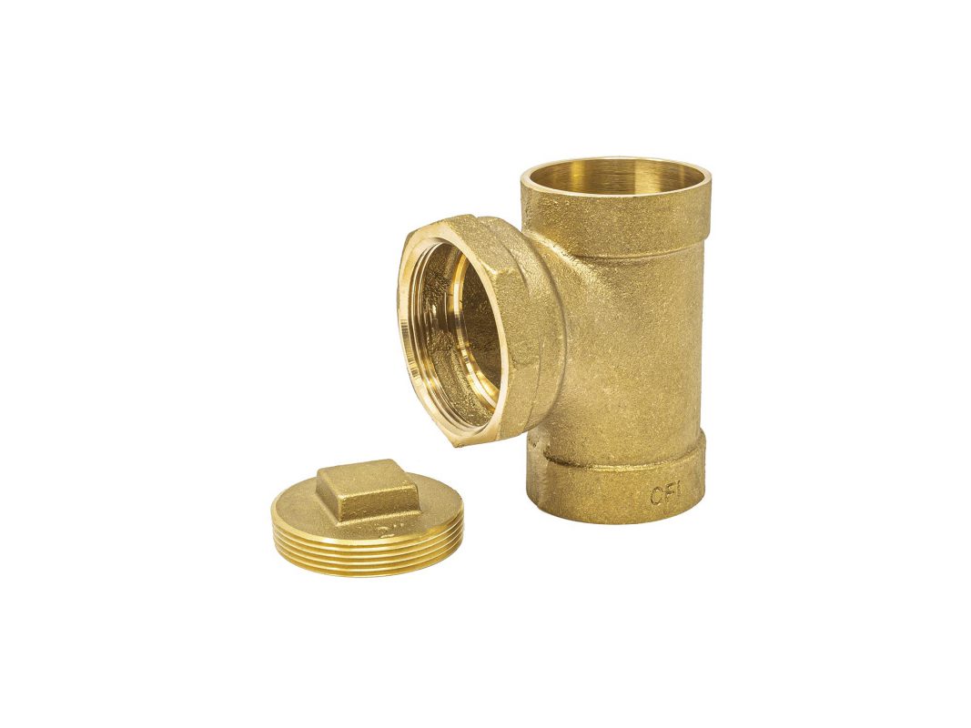 DWV Tapped San Tee w/ Plug | Copperfit Industries