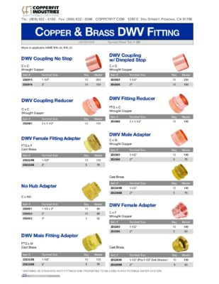 COPPER & BRASS DWV FITTING 250922 | Copperfit Industries