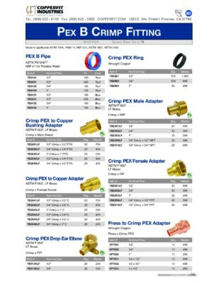 PEX B CRIMP FITTING 250922 | Copperfit Industries